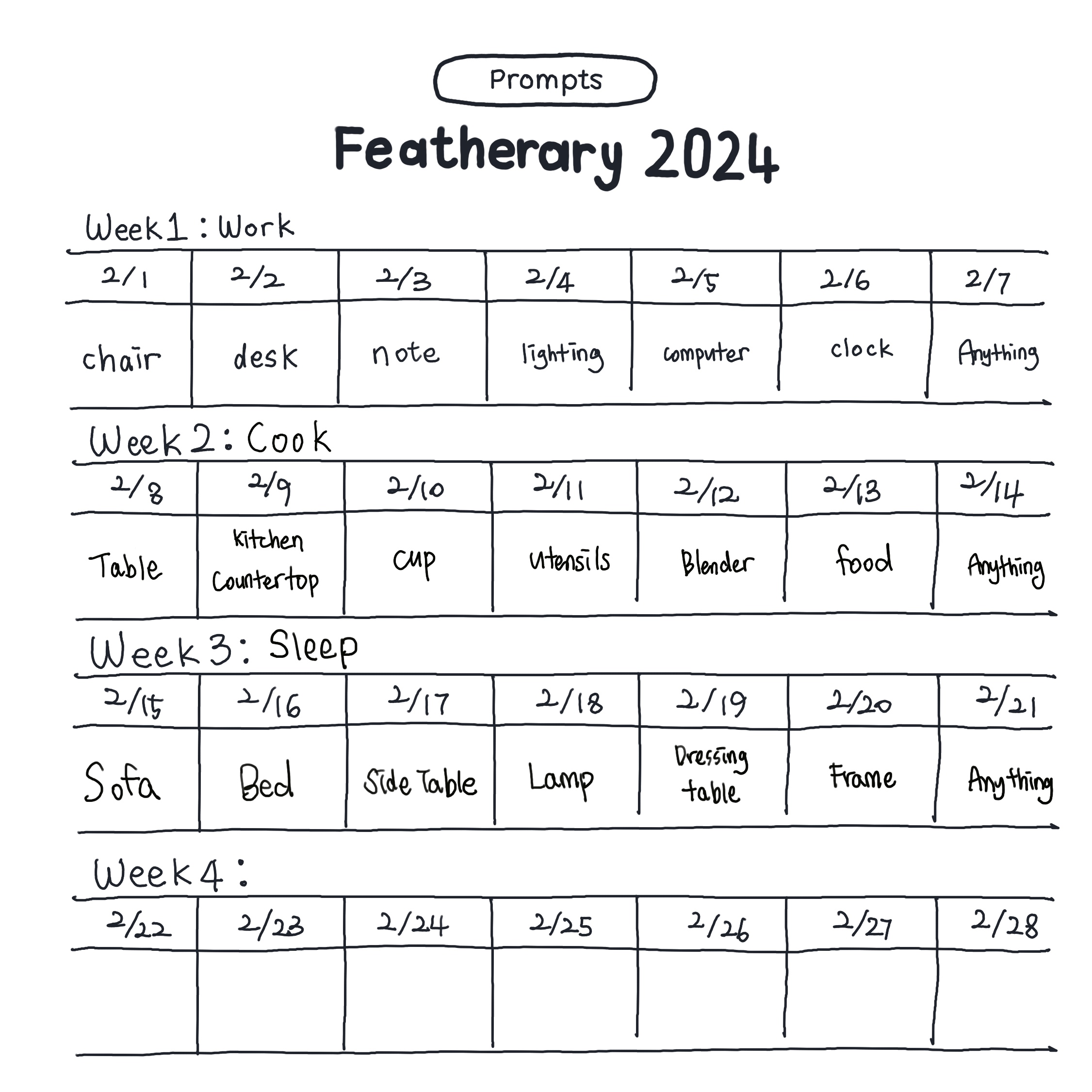 ️ Featherary: Let's start week 3! We already came half of the way.