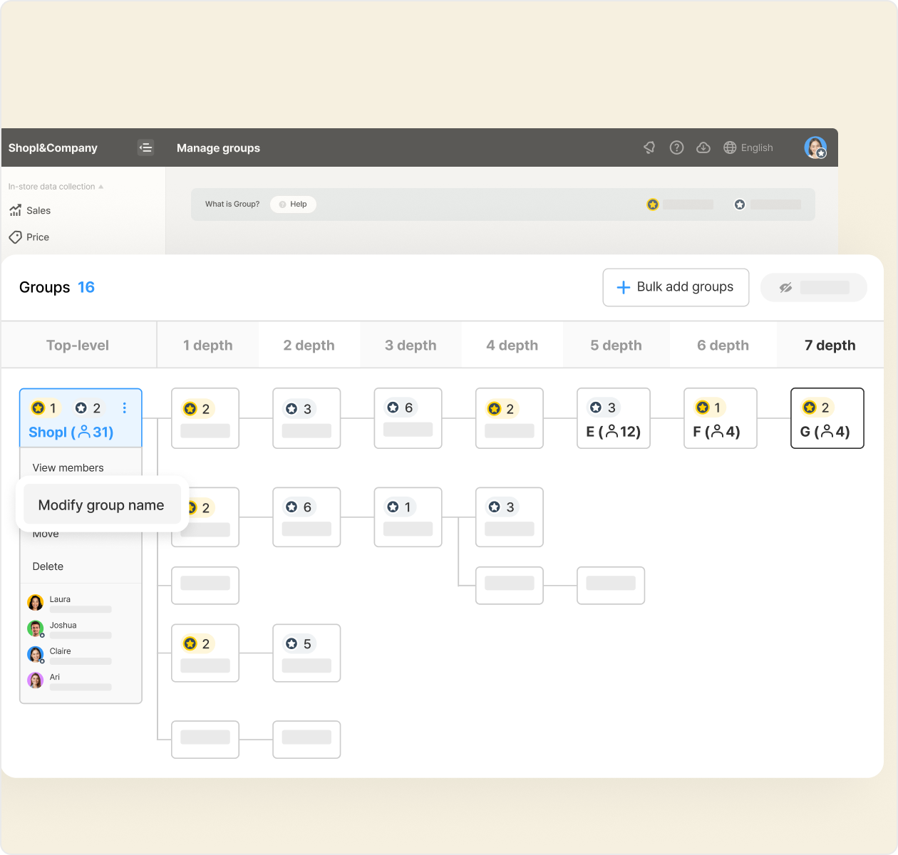 [Shopl] Update : Enforce periodic password changes, Expand groups up to 7 depth