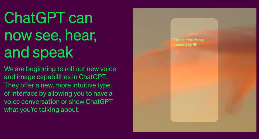 📰 GPT - 4V(ision) sees, hears, &speaks